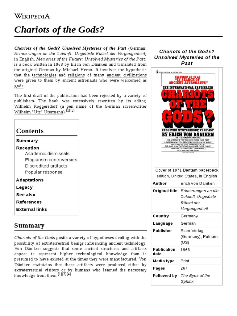 Chariots of The Gods? Unsolved Mysteries of The Past (German | PDF