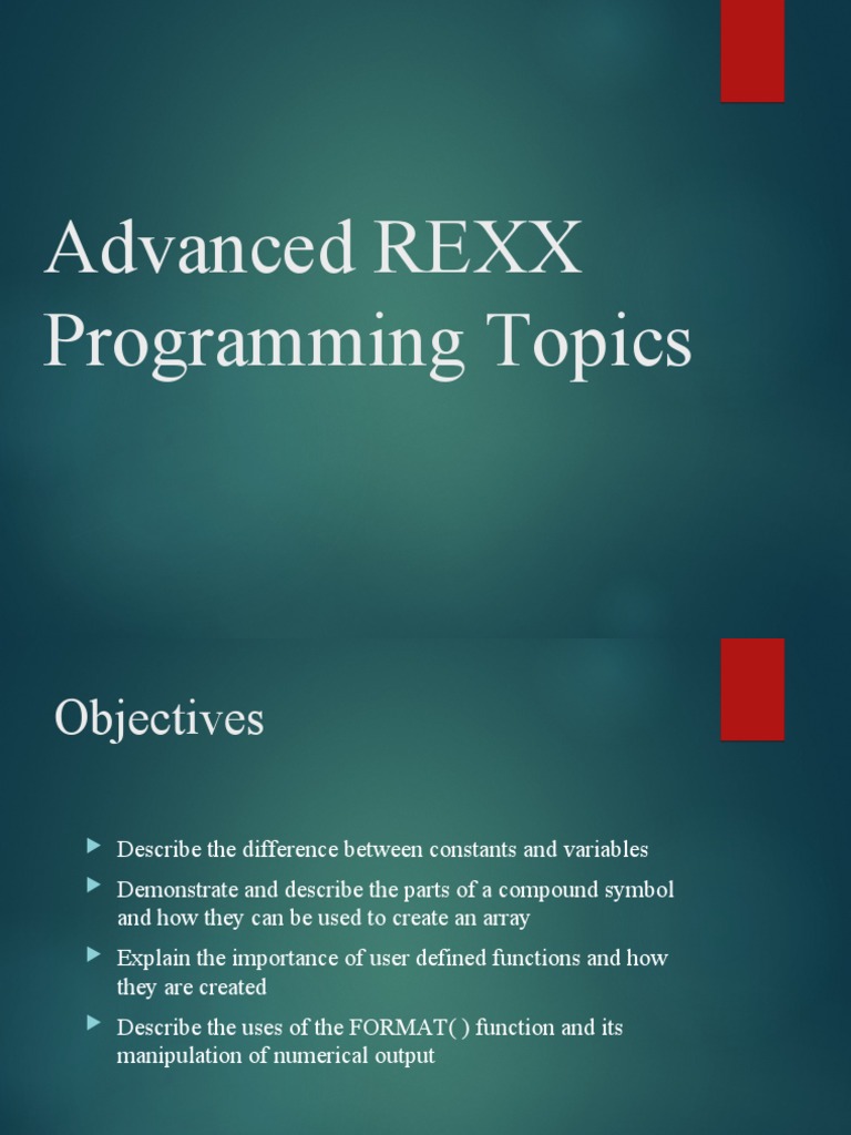 Advance Rexx Programming | PDF | Subroutine | Control Flow