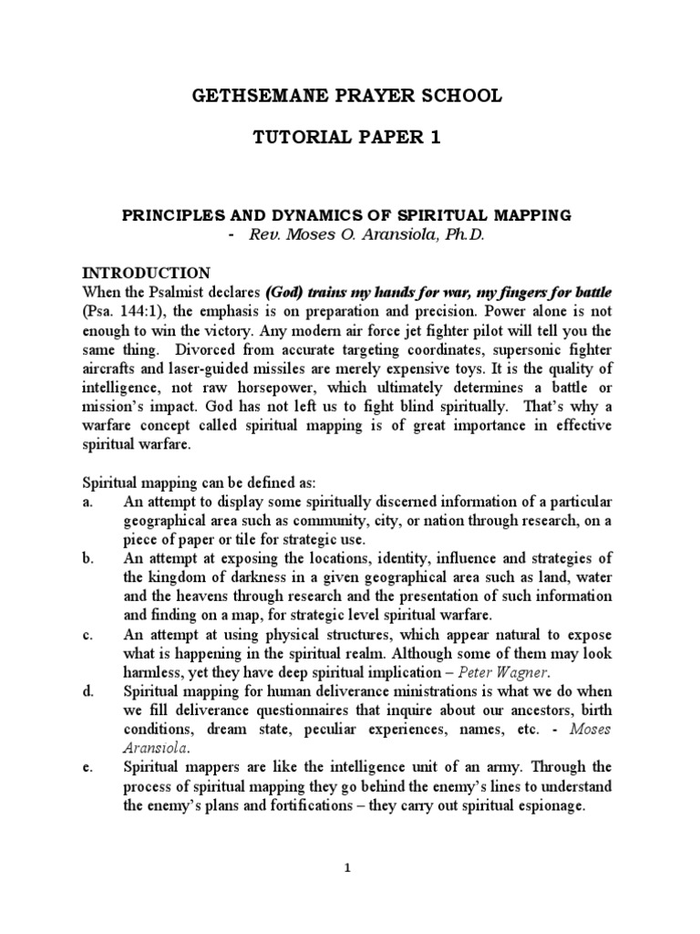 Spiritual Mapping Prophetic Action and Walk | PDF | Spiritual Warfare ...