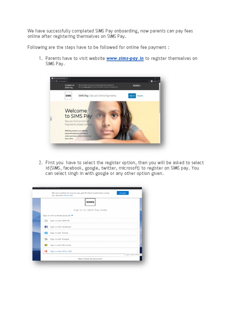 SIMS Pay Registration Process | PDF