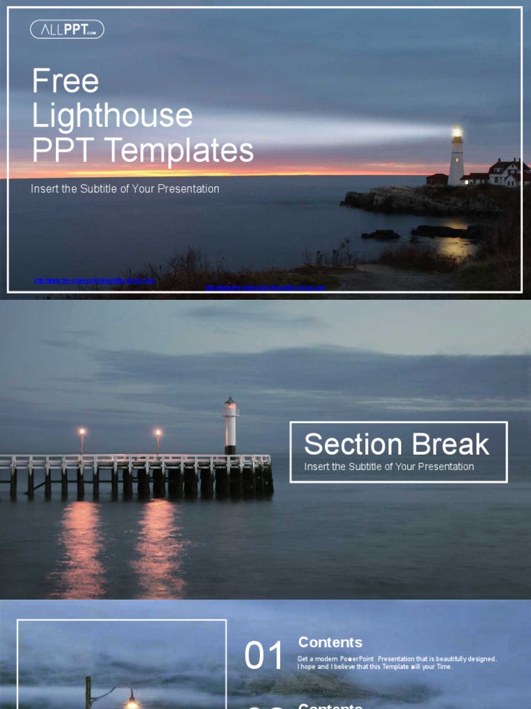 Lighthouse PowerPoint Template | PDF | Infographics | Subscription ...
