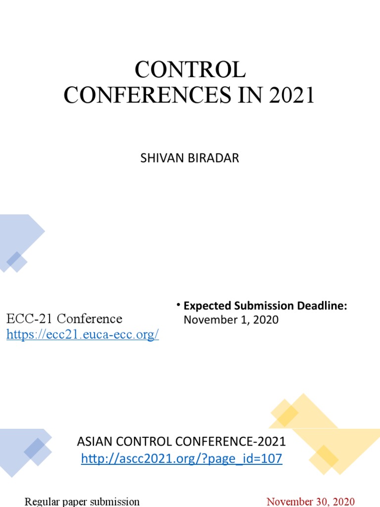 Control Conferences in 2021 | PDF