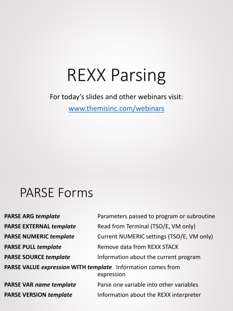 Rexx Parse | PDF | Parsing | Parameter (Computer Programming)