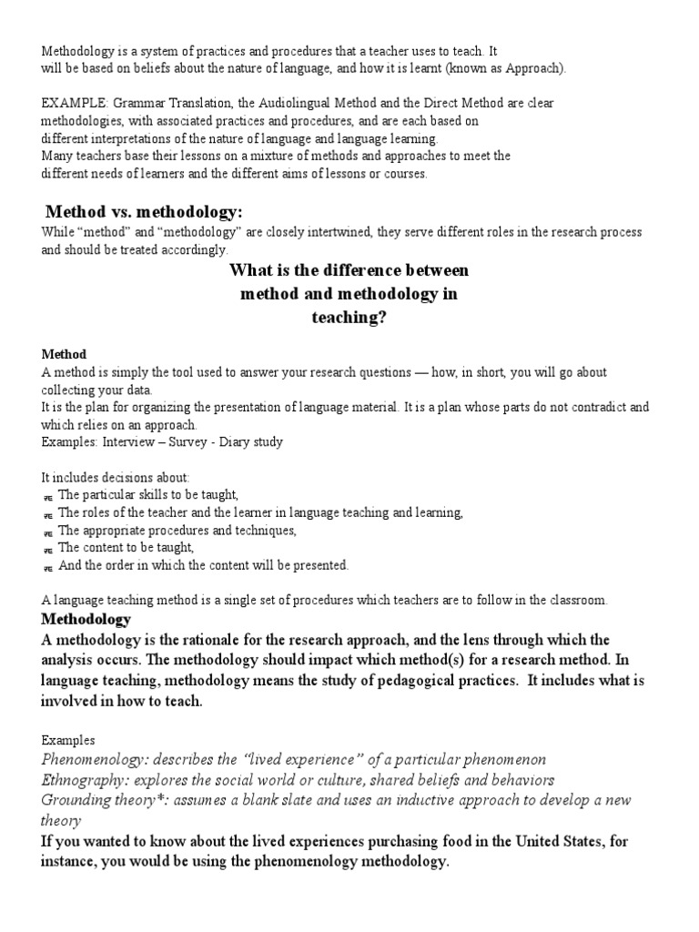 Method vs. Methodology: What Is The Difference Between Method and ...