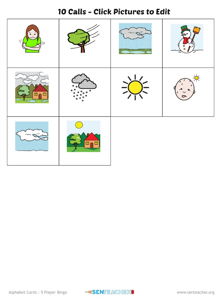 Weather Bingo For Cookie and Friends B | PDF
