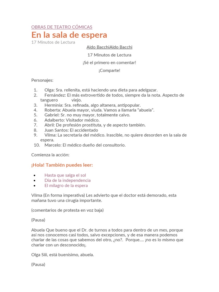 En La Sala de Espera | PDF | Salud y bienestar | Medicina