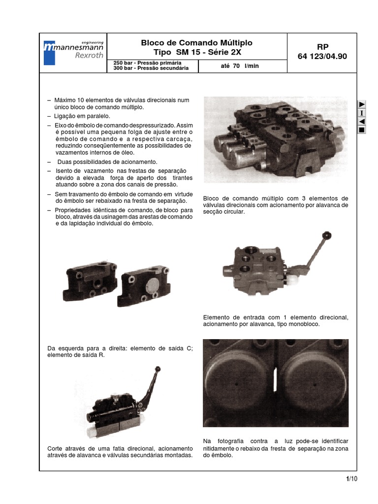 Bloco de Comando Múltiplo, Tipo SM 15, Série 2X | PDF | Válvula ...