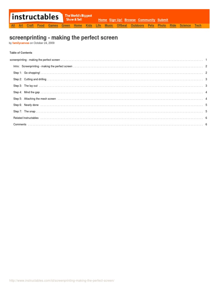 Screenprinting - Making The Perfect Screen | PDF | Industrial Processes