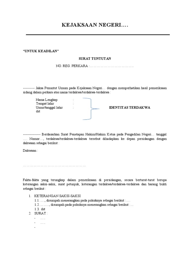 Contoh Struktur Surat Tuntutan | PDF