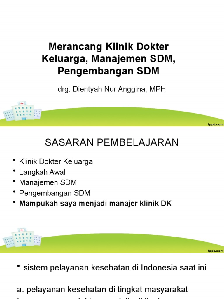 K8 - Merancang Klinik Dokter Keluarga, Manajemen SDM,-DRG - Dita | PDF