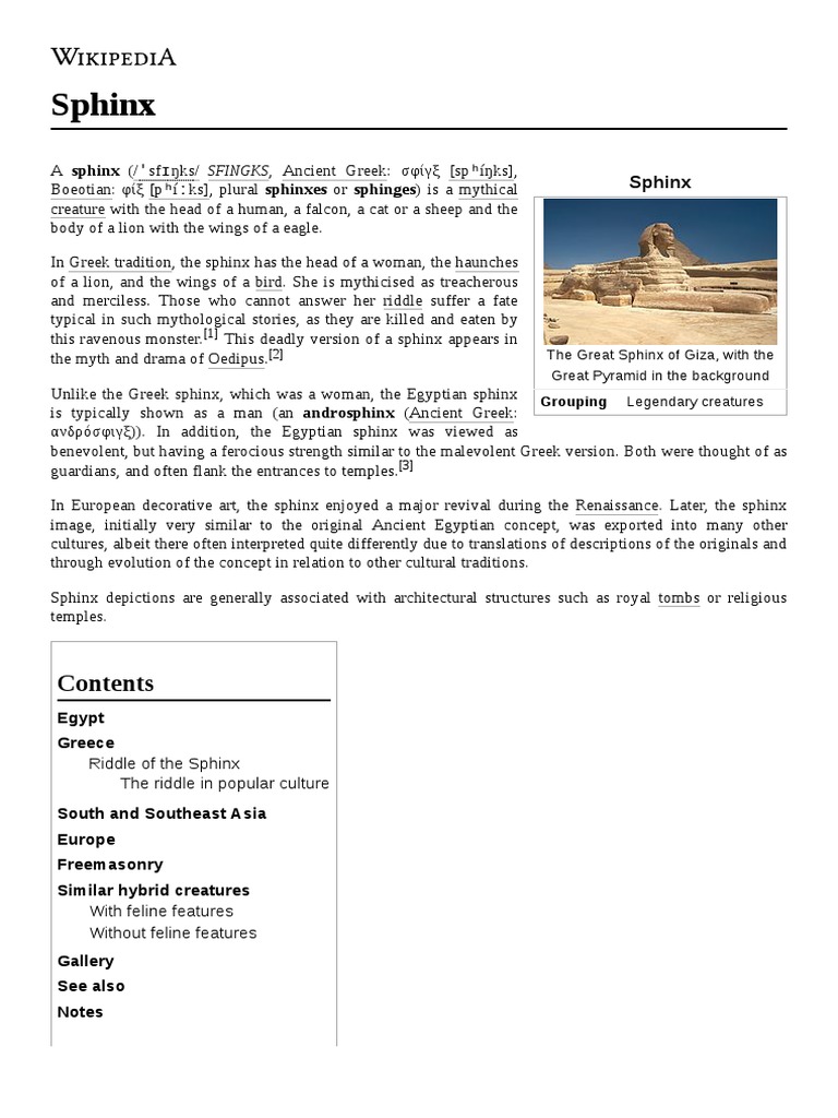 Sphinx: Sfingks | PDF | Sphinx