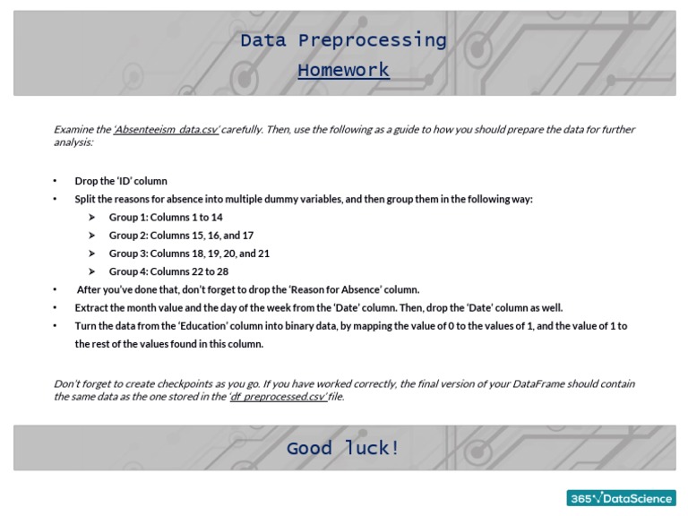 Data Preprocessing Homework PDF | PDF
