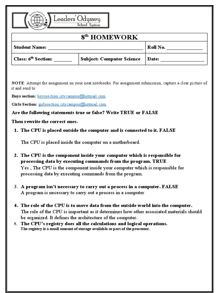 6th Computer .Week#8 Done | PDF | Central Processing Unit | Input/Output