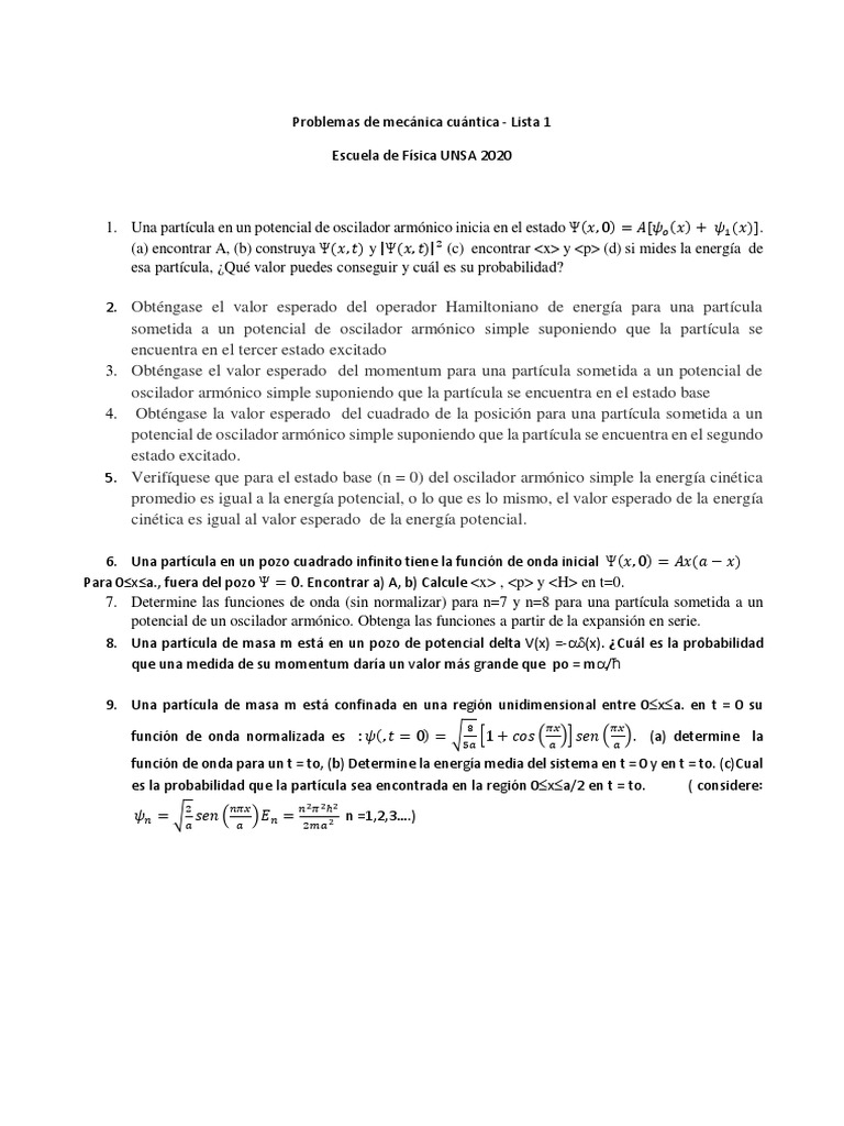 Hamiltoniano del oscilador armónico | PDF | Función de onda ...