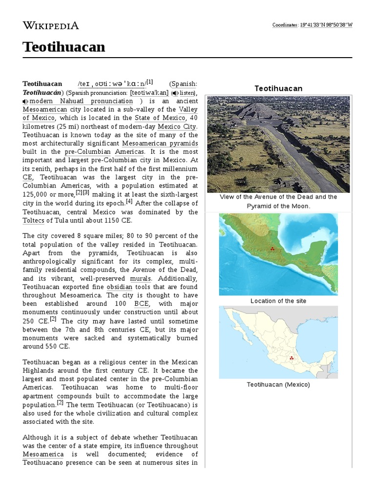 Teotihuacan | PDF | Mesoamerica | Archaeology