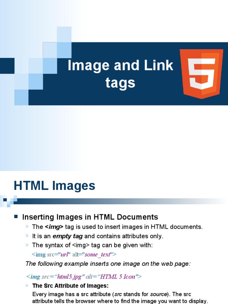 Images and Link Tag | PDF | Hyperlink | Html Element