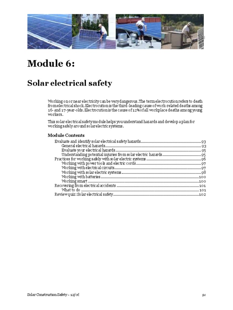 Solar Electrical Safety Guidelines | PDF | Photovoltaic System ...