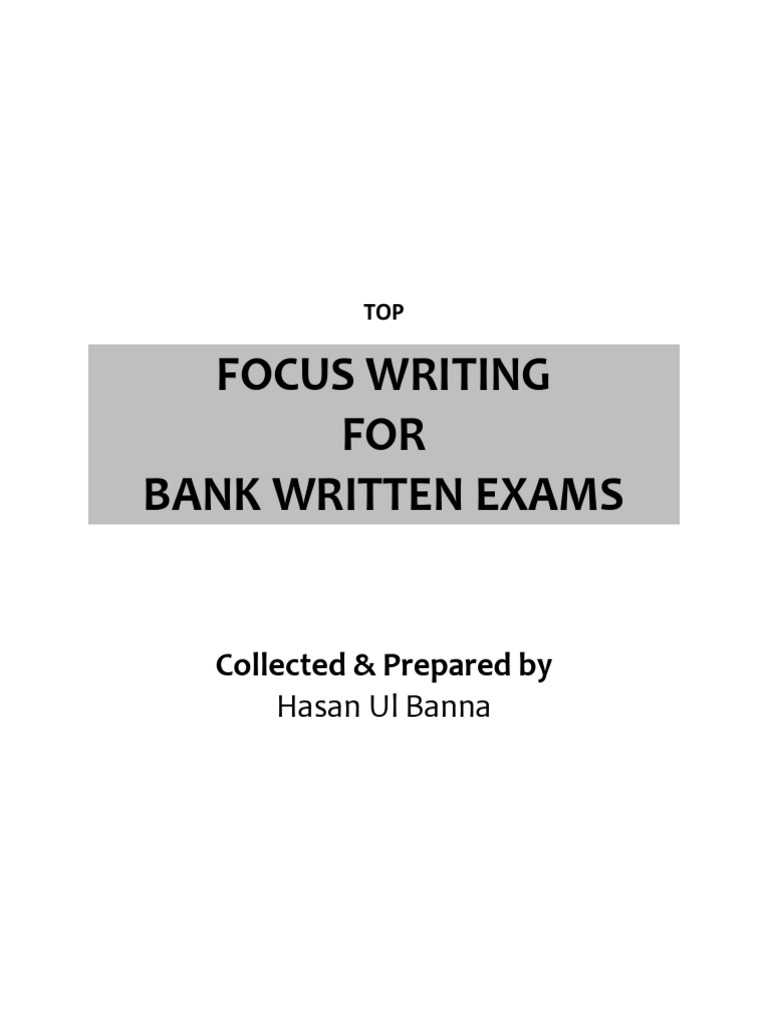 Focus Writing For Bank Exams | PDF