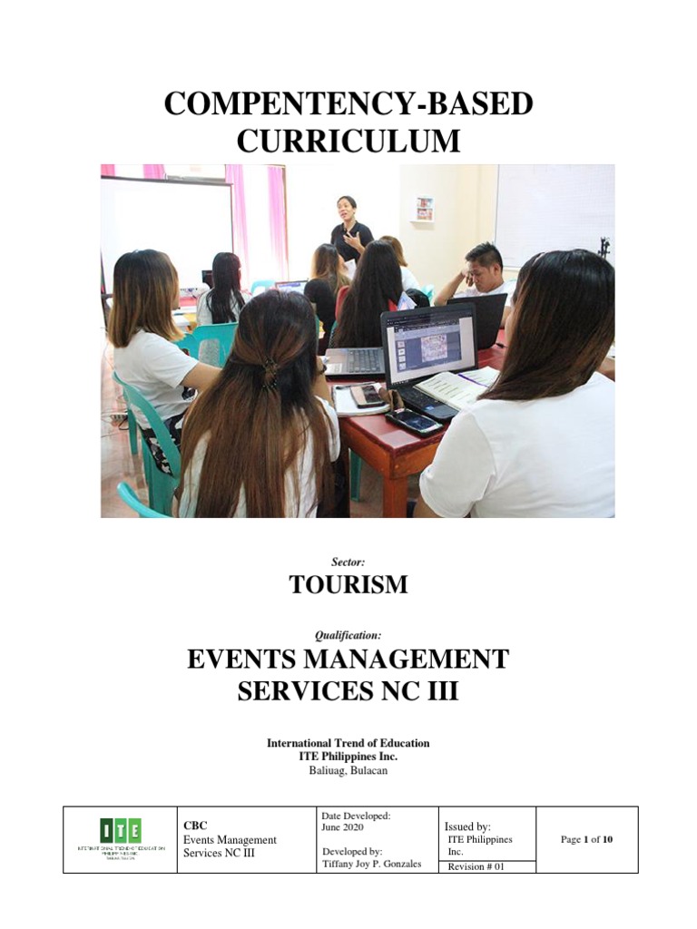 Compentency Based Module - Events Management Services | PDF | Case ...