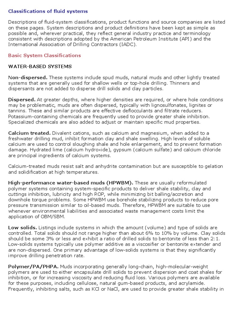 Fluid System Classifications Overview | PDF | Sodium Hydroxide | Sodium ...
