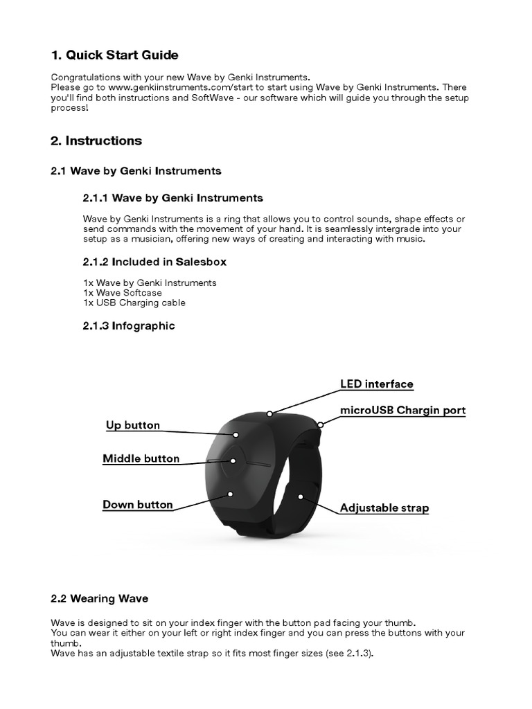 Quick Start Guide: 2.1 Wave by Genki Instruments 2.1.1 Wave by Genki ...