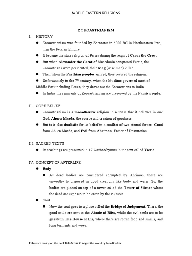 Middle Eastern Religions | PDF | Zoroastrianism | Muhammad