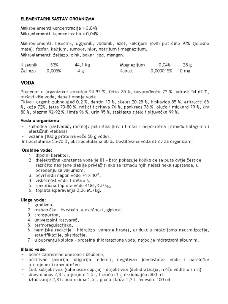 Biohemija 1 - Parcijala 1 | PDF