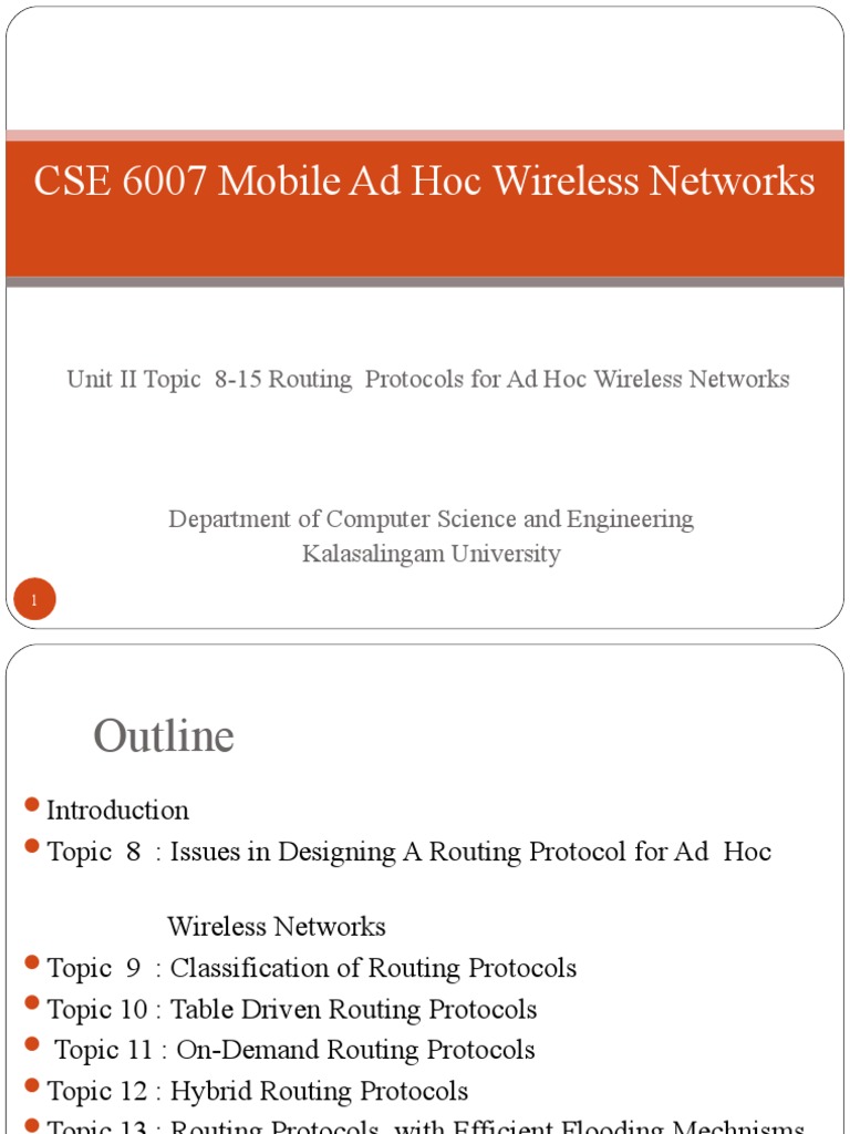 Adhoc Routing Protocols | PDF | Wireless Ad Hoc Network | Routing