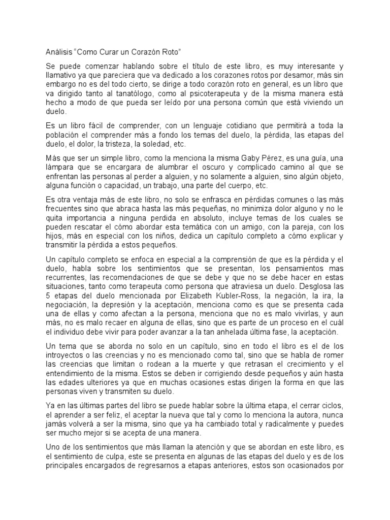 Como Curar Un Corazon Roto | PDF | Dolor | Ciencia cognitiva