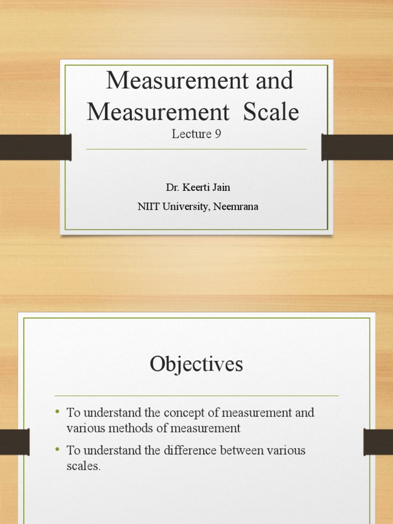 Lecture 9 10 RM (Measurement and Measurement Scale) | PDF | Level Of ...