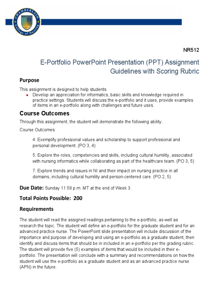 E-Portfolio Guidelines for Nursing Students | PDF | Apa Style | Citation