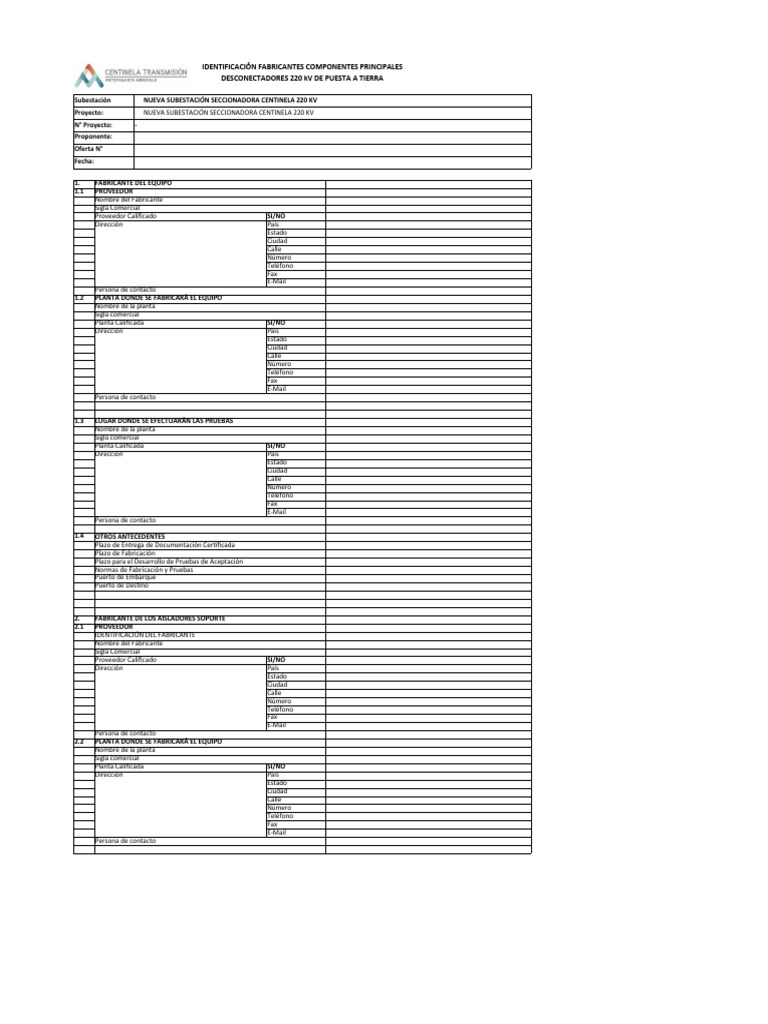 HCTG Desconectador CPAT (Rev.0) | PDF | Corriente eléctrica | Cantidades fisicas