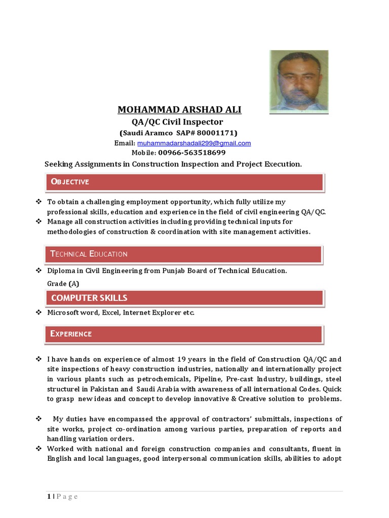 2 CV of Mohammad Arshad | Download Free PDF | Precast Concrete | Concrete