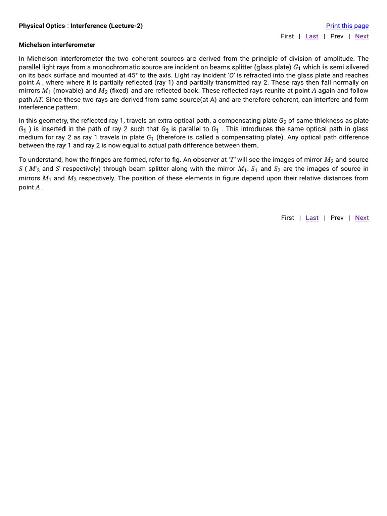 Michelson Exp | PDF | Interferometry | Optics