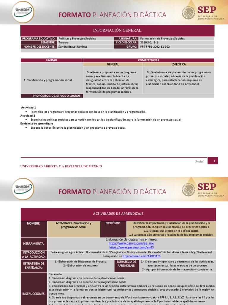 Planeacion. Pfps. Unidad 1 PDF | PDF | Planificación | Planificación estratégica