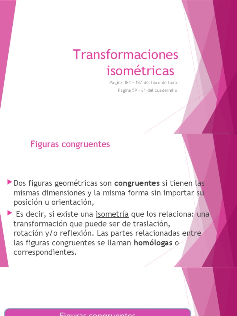 Transformaciones Isometricas 6 Basico | PDF | Rotación | Simetría
