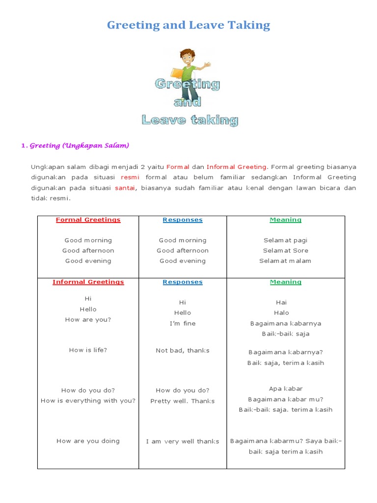 Materi Greeting dan Leave Taking | PDF | Gaya Hidup