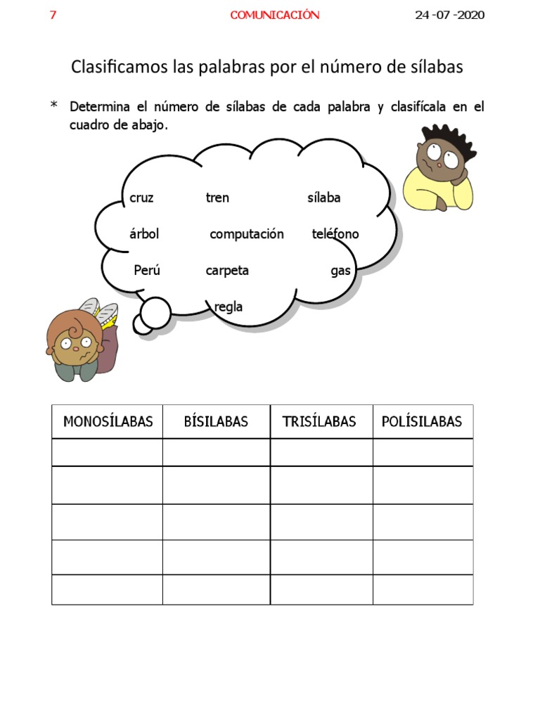 Número de Sílabas 24 - 07 - 2020 | PDF