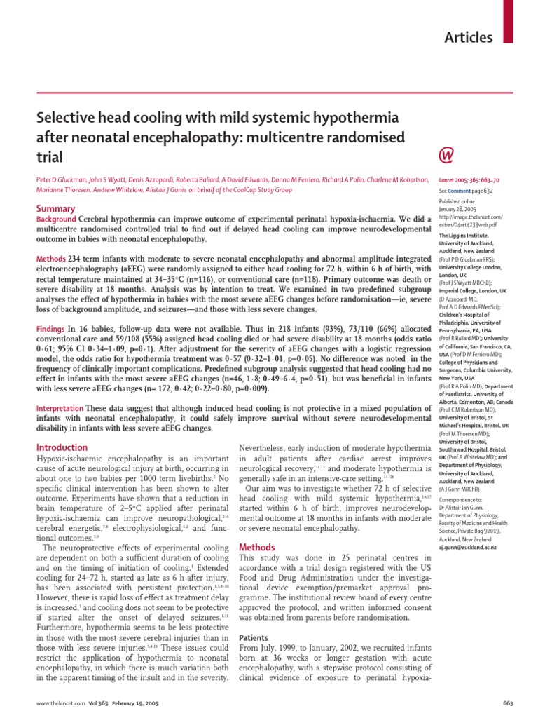 Head Cooling | PDF | Clinical Medicine | Health Sciences