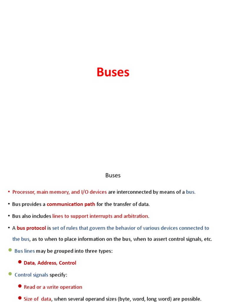 Understanding Bus Interfaces and Types | PDF | Input/Output | Central ...