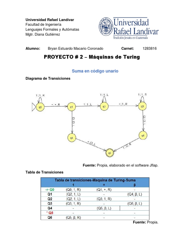 Diagramas y Tablas de Transiciones en Turing | PDF | Informática