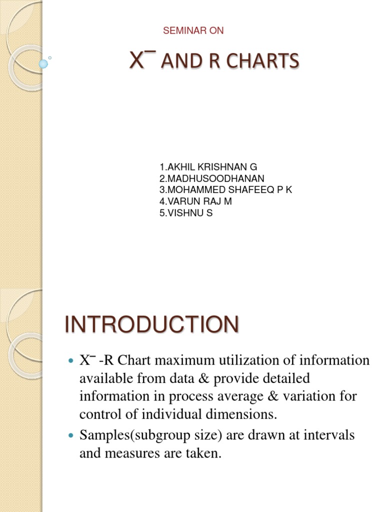 X and R Charts: Seminar On | Download Free PDF | Sample Size ...