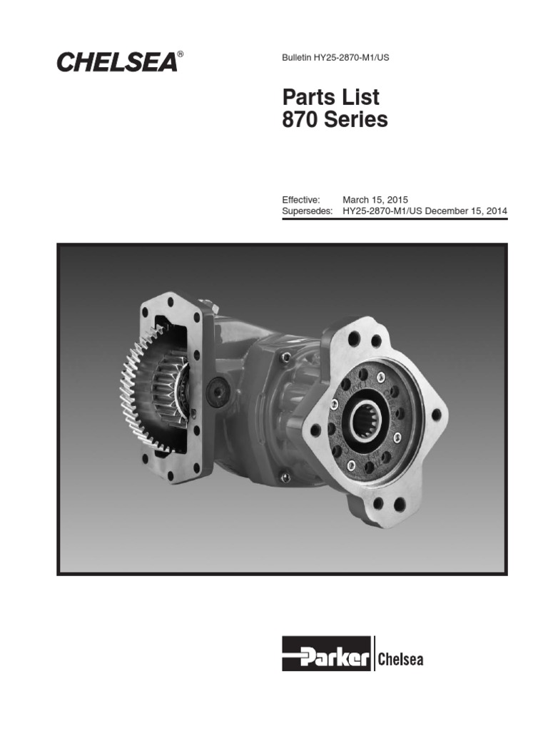 Parts List 870 Series: Bulletin HY25-2870-M1/US | PDF | Gear | Clutch