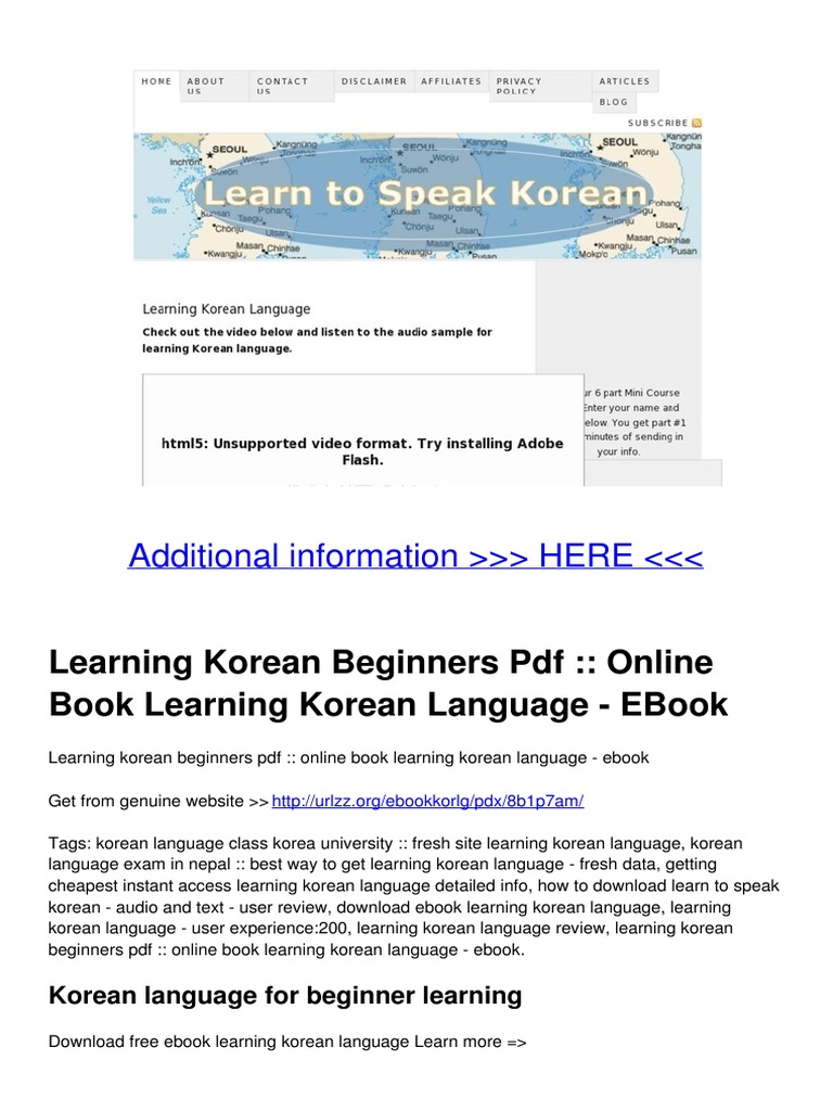 Additional Information Here : Learning Korean Beginners PDF:: Online ...