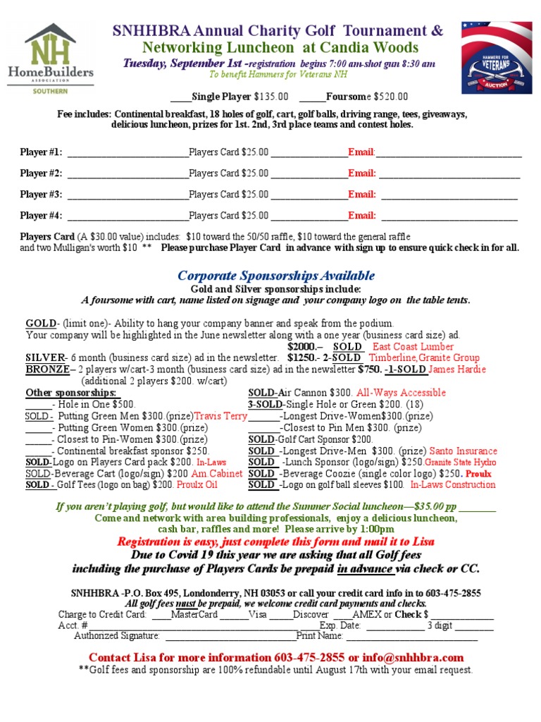 Golf Sign Up Sheet 2020 | PDF | Credit Card | Golf Course