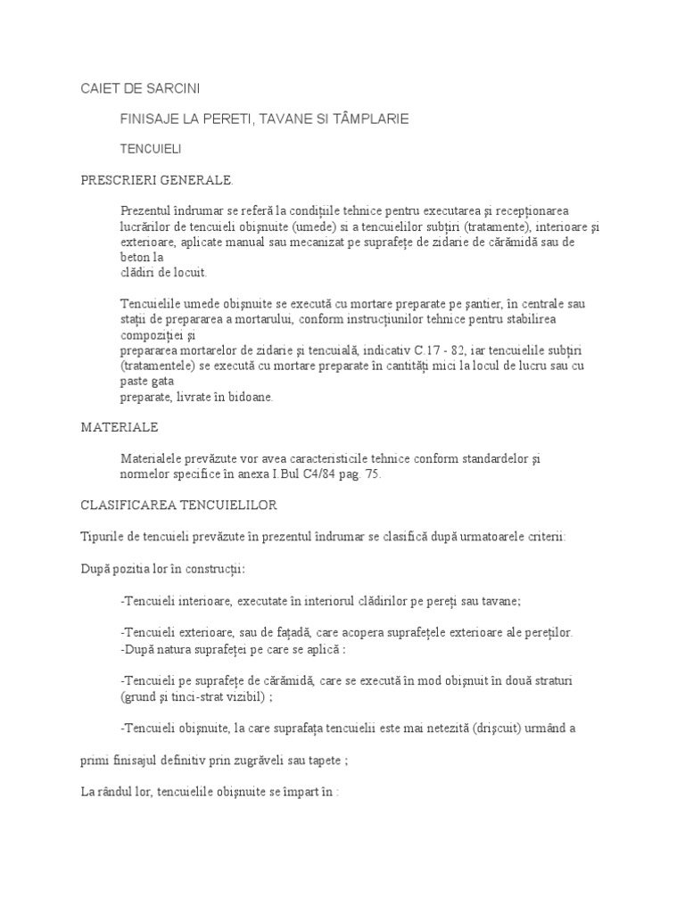 Caiet de Sarcini-Model | PDF