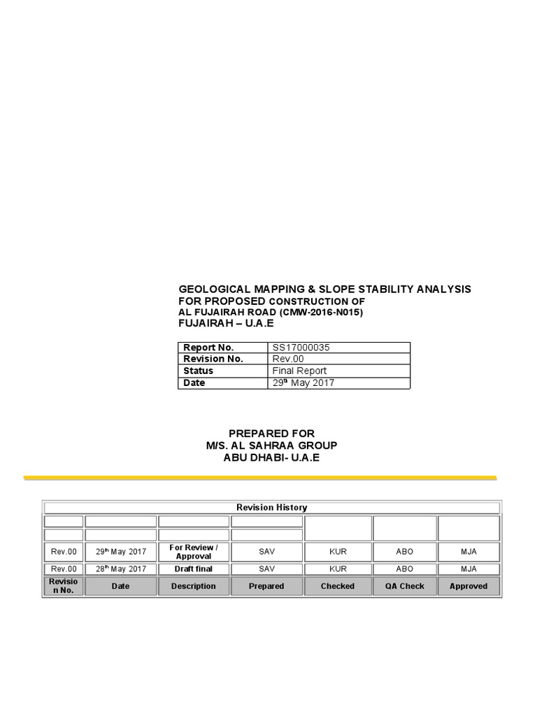 SS17000035 - Slope Stability Report-FINAL | PDF | Weathering | Geology