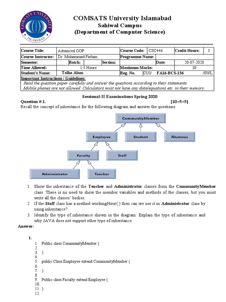 COMSATS University Islamabad: Sahiwal Campus (Department of Computer ...