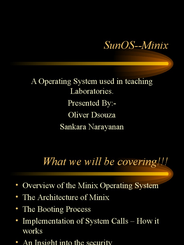 SunOS Minix | PDF | Kernel (Operating System) | Operating System