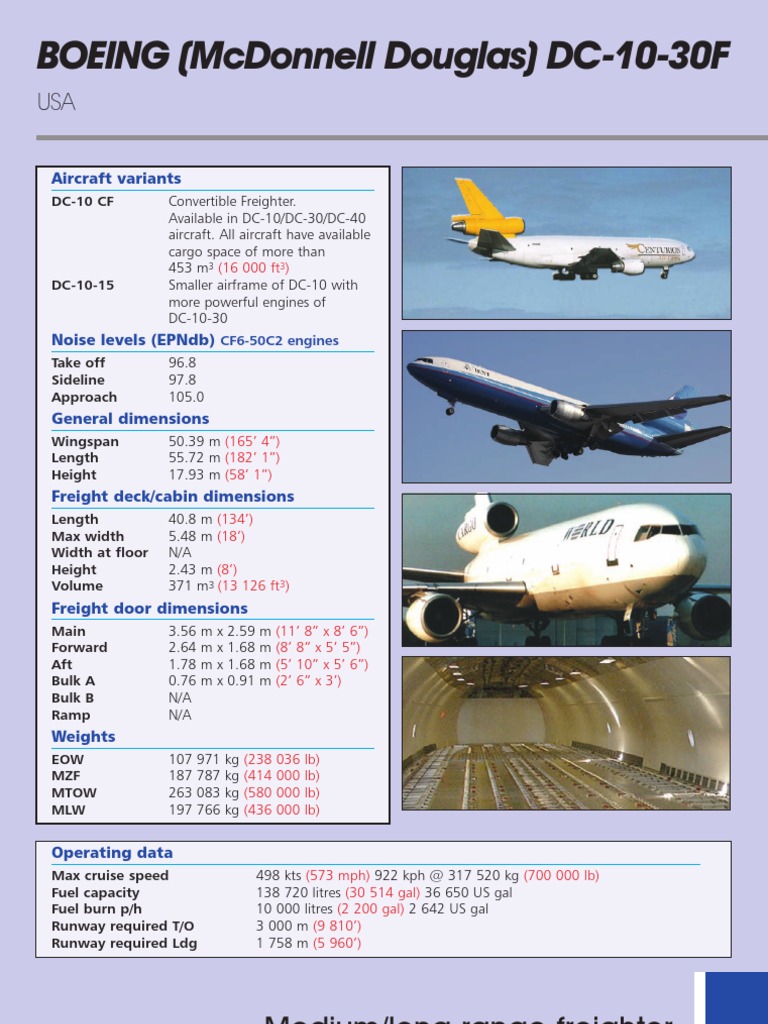 Boeing (Mcdonnell Douglas) Dc-10-30F: Aircraft Variants | PDF | Monoplane | Aviation